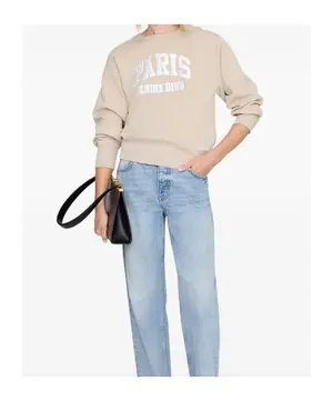 ANINE BING Crewneck Sweatshirt With Logo Detail