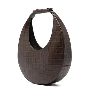 Staud Moon Embossed Croc Effect Tote Bag - Black