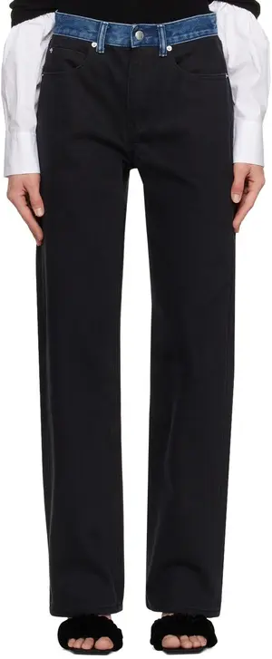 Alexander Wang Contrast Waistband Straight-leg Jeans
