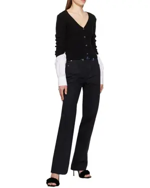 Alexander Wang Contrast Waistband Straight-leg Jeans