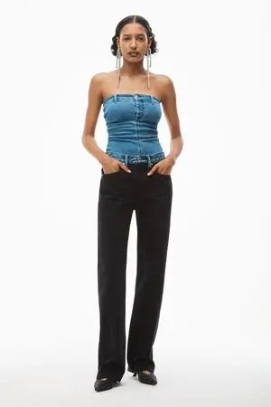 Alexander Wang Contrast Waistband Straight-leg Jeans
