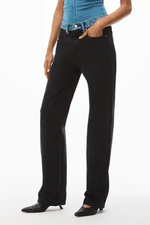 Alexander Wang Contrast Waistband Straight-leg Jeans