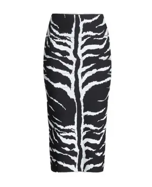 Alaïa Zebra-jacquard Cut-out Detailed Midi Skirt - Black