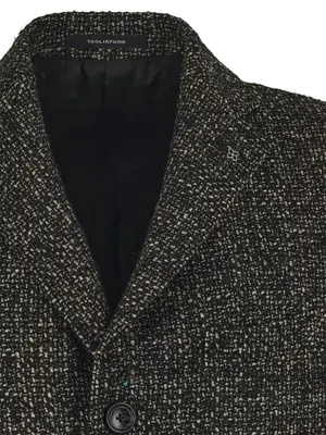 Tagliatore Single-breasted Textured Coat - Black