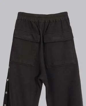 Rick Owens Pusher Drawstring-waist Trousers With Side Button Detailing