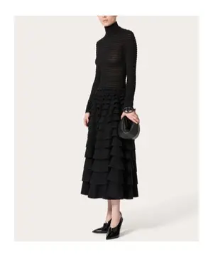 Valentino Garavani High Neck Long-sleeved Ribbed Top