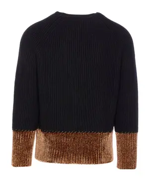 Marni Panelled Logo Embroidered Jumper