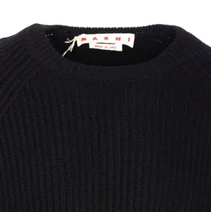 Marni Panelled Logo Embroidered Jumper