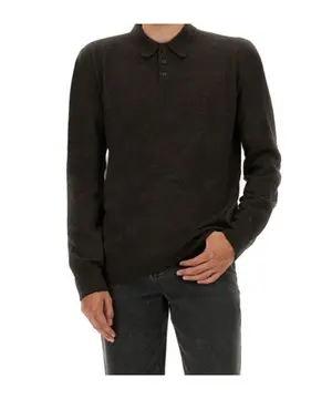MAISON MARGIELA Elbow-patch Wool Polo Shirt - Brown