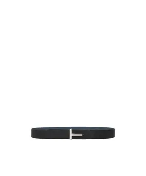 TOM FORD Leather Belt - Indigo/black