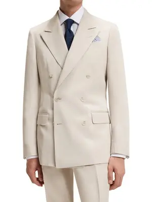 Hugo Boss Double-breasted Tailored Blazer - White