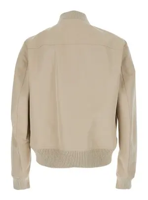 Rick Owens Long-sleeved Casual Jacket With Zipper Closure - Beige