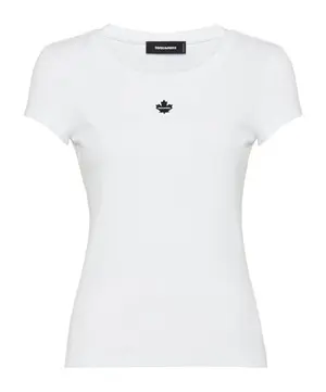 Dsquared2 Leaf Logo Plaque Crewneck T-shirt - White