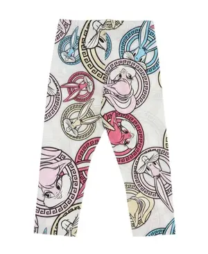 Monnalisa Jersey Tights With Looney Tunes Print - Multicolor