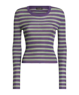 Dolce & Gabbana Striped Ribbed Long Sleeve Sweater