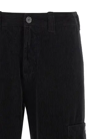 Stone Island Corduroy Cargo Trousers - Black