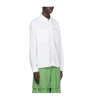 Marni Logo Printed Long-sleeved Zipped Shirt