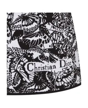 Dior And White Butterfly Print Mini Skirt