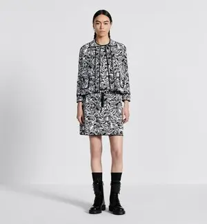 Dior And White Butterfly Print Mini Skirt