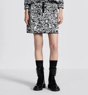 Dior And White Butterfly Print Mini Skirt