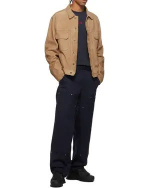 424 FAIRFAX Leather Button-up Jacket