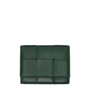 Bottega Veneta Logo Folding Cover Card Bag - Green
