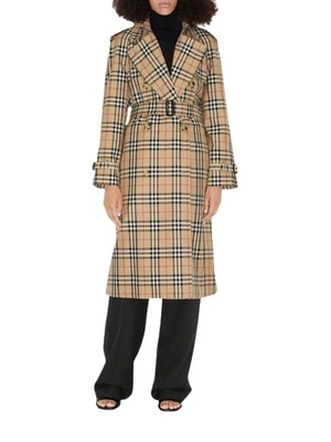 Burberry Vintage Check Belted Trench Coat