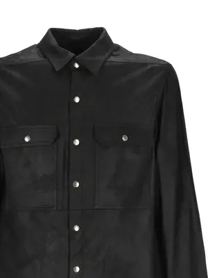Rick Owens Leather Shirt Jacket - Black