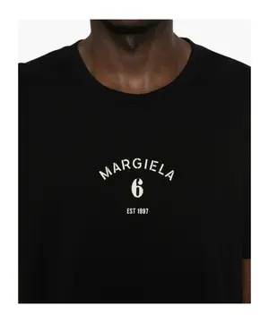 MAISON MARGIELA Logo Printed Crewneck T-shirt - Black