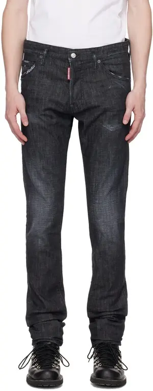 Dsquared2 Distressed Tapered Slim-fit Jeans - Black