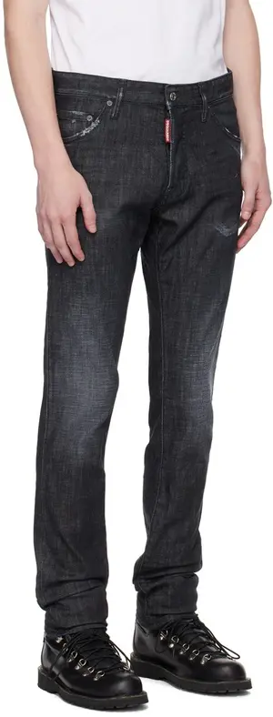 Dsquared2 Distressed Tapered Slim-fit Jeans - Black