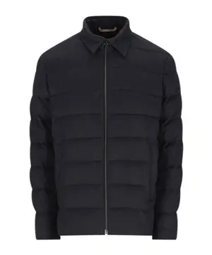 Herno Padded Zip-up Jacket With Classic Collar - Black
