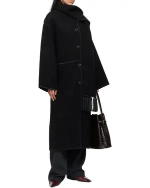 TOTEME Attached-scarf Patch-pocketed Coat - Black