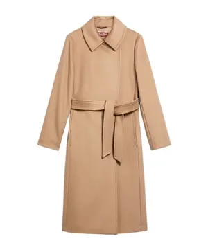 Max Mara Belted Long-sleeved Coat - Camel