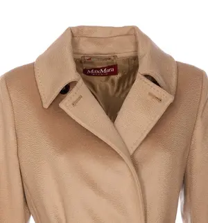 Max Mara Belted Long-sleeved Coat - Camel