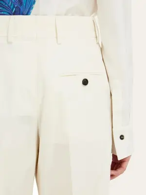 FERRAGAMO Wide-leg Tailored Trousers - Parchment