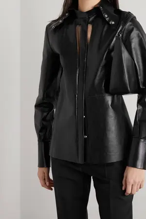 Givenchy Leather Cut-out Blouse