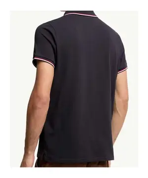 Moncler Logo Trim Polo Shirt - Black