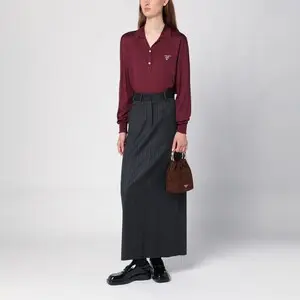 DEPARTMENT 5 Pinstriped Maxi Skirt With Rear Slit