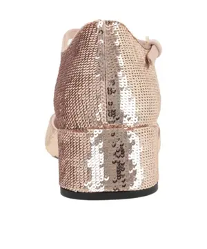 Prada Sequined Round-toe Pumps With Adjustable Ankle Strap - Bean Paste Color