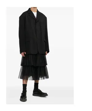 Comme Des Garçons Single-breasted Coat With Patch Pocket And Flap Pockets