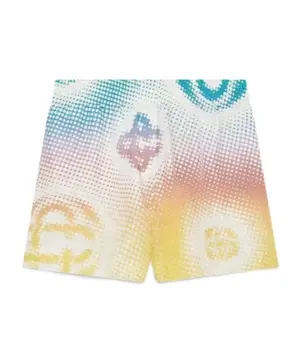 Casablanca Halftone Logo Print Silk Shorts - Multicolor