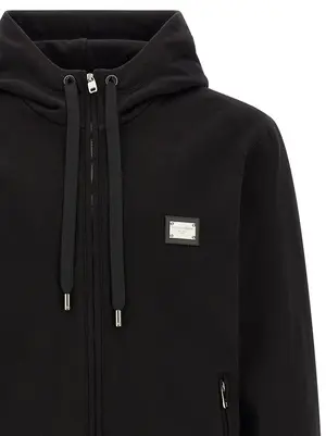Dolce & Gabbana Logo Plate Drawstring Hoodie
