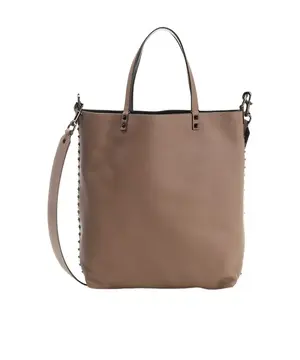 Valentino Garavani Rockstud Open Top Small Tote Bag - Brown