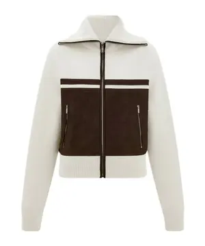 FERRAGAMO Wool And Alcantara Blouson Jacket - White