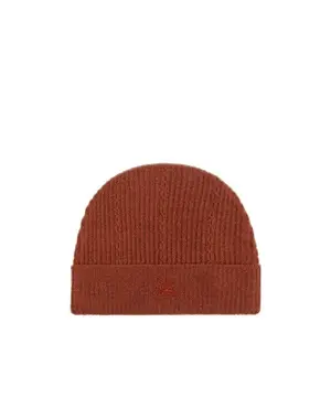 Etro Logo Embroidered Knitted Beanie - Brown