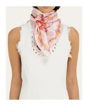 FERRAGAMO Eden Shoes Printed Square Scarf - Pink