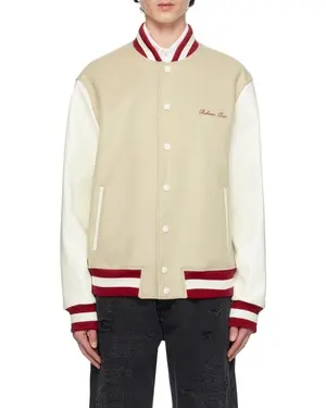 Balmain Logo Embroidered Varsity Jacket