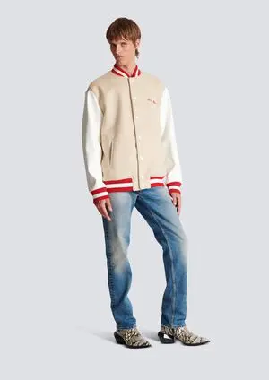 Balmain Logo Embroidered Varsity Jacket