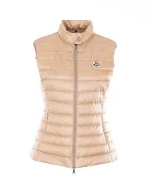 Moncler Igens Zip-up Padded Gilet - Sand Beige